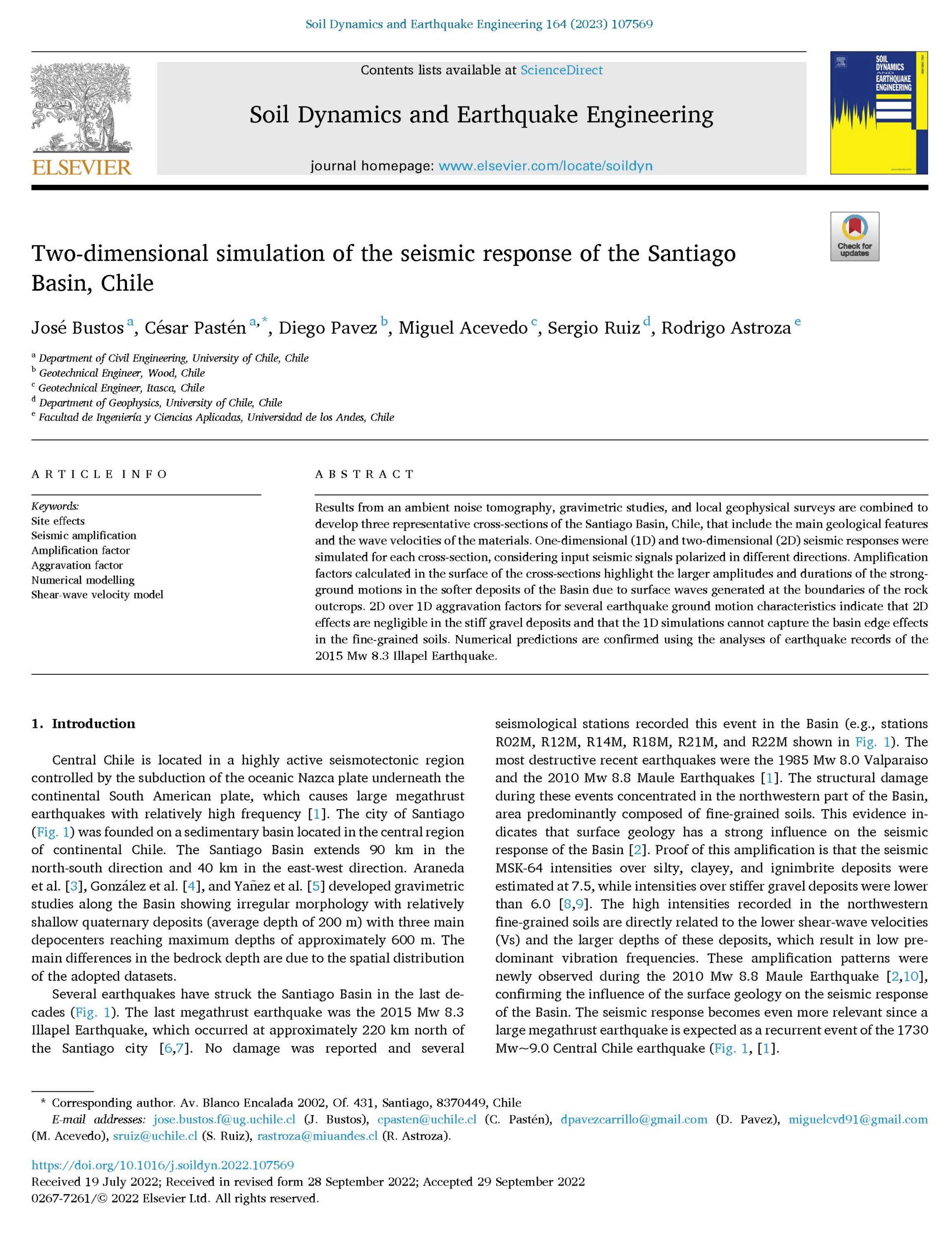 New article published in journal Soil Dynamics and Earthquake ...